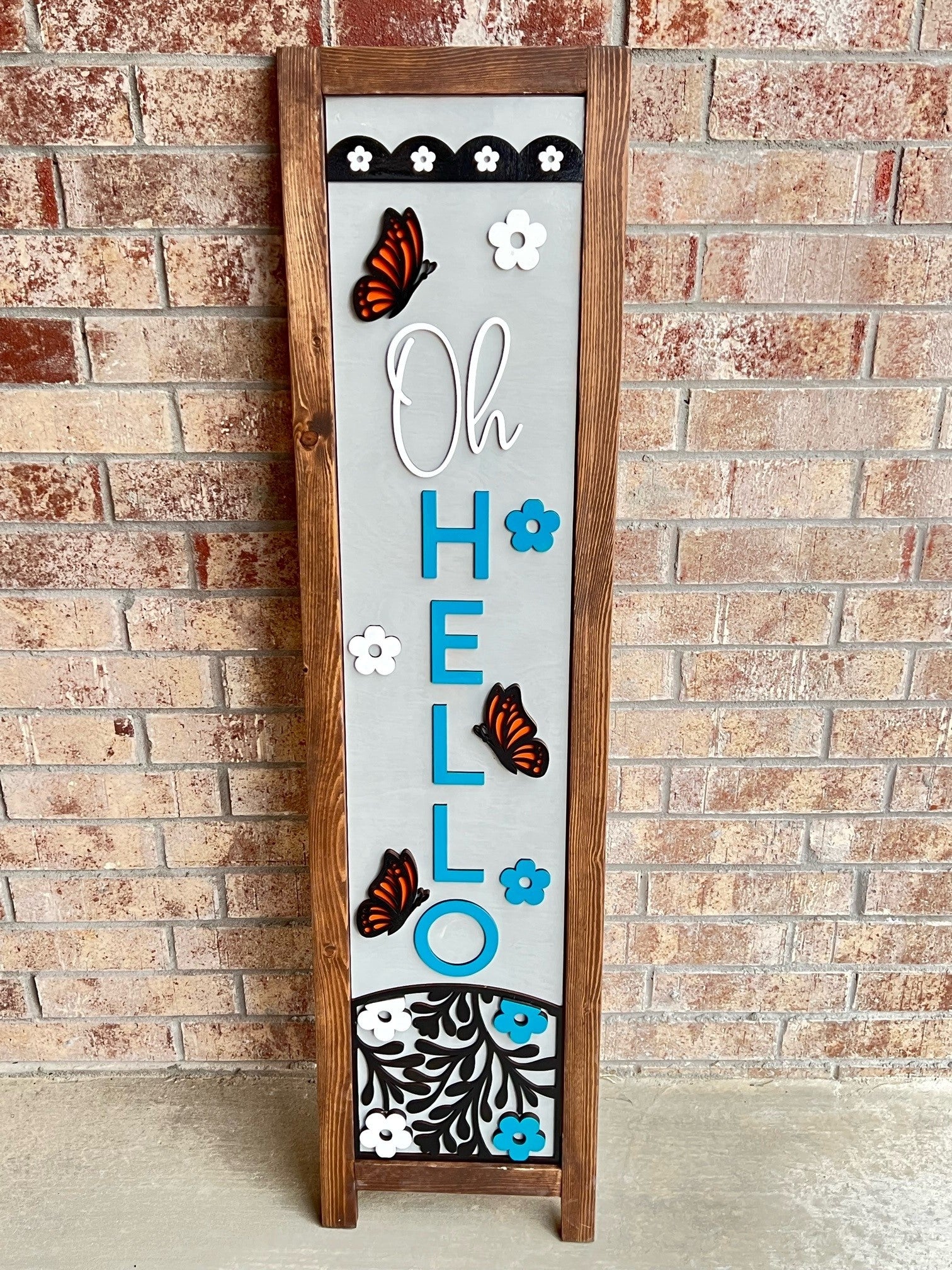 Oh Hello | Interchangeable Porch Leaner + Insert | Outdoor Sign | – The ...